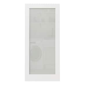 ARK DESIGN 30 in. x 80 in. Solid MDF Core 1-Lite Tempered Frosted Glass ...
