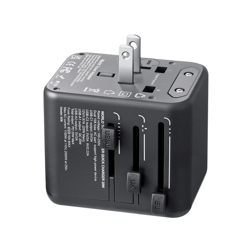 SKYSHALO Universal Travel Adapter 5-in-1 International European Power ...