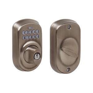 Schlage Plymouth Antique Pewter Electronic Keypad Deadbolt BE365 PLY ...