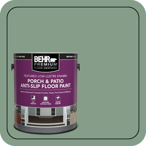 BEHR PREMIUM 1 gal. #S410-5 Track Green Textured Low-Lustre Enamel ...