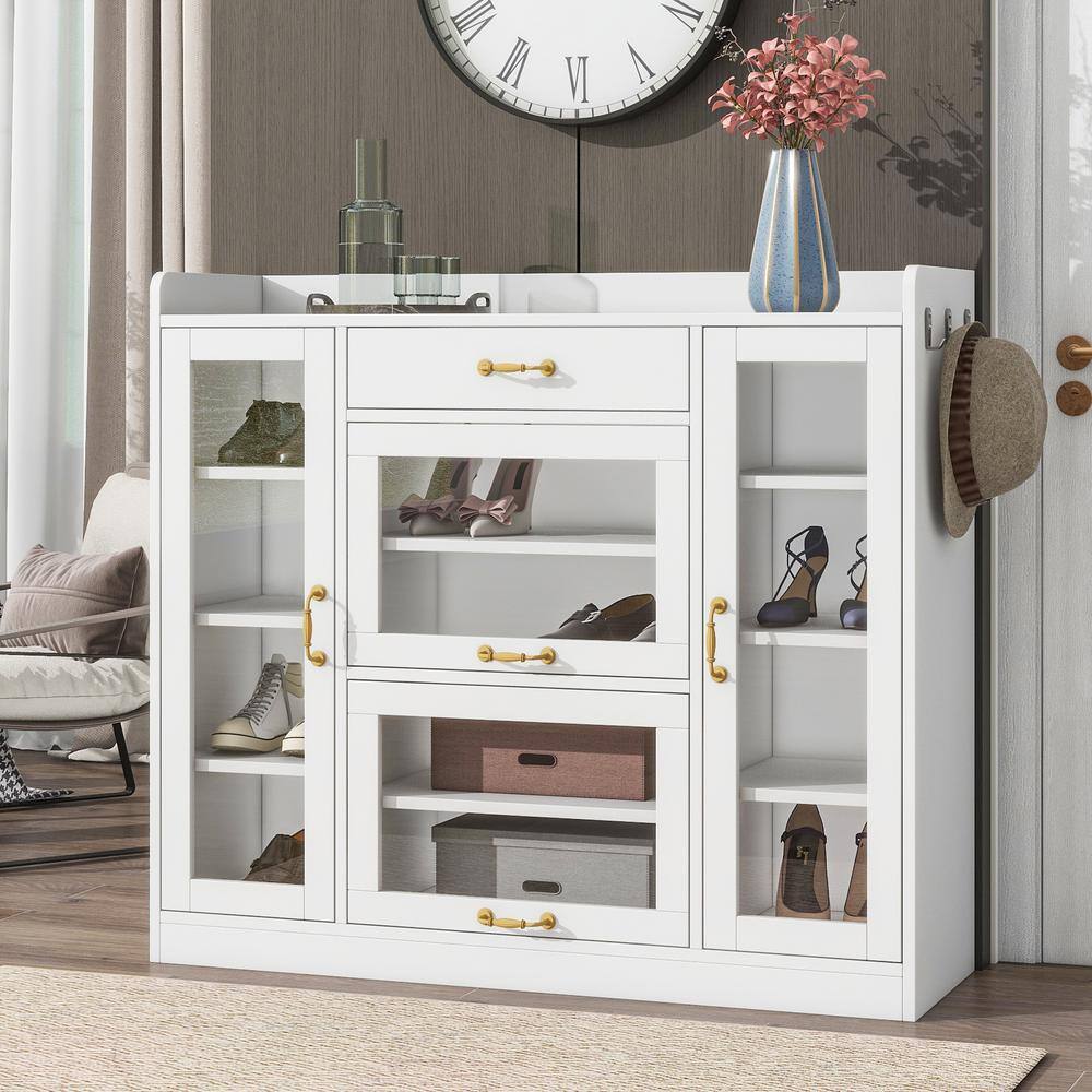 Reviews for Harper & Bright Designs Modern White Shoe Storage Cabinet ...