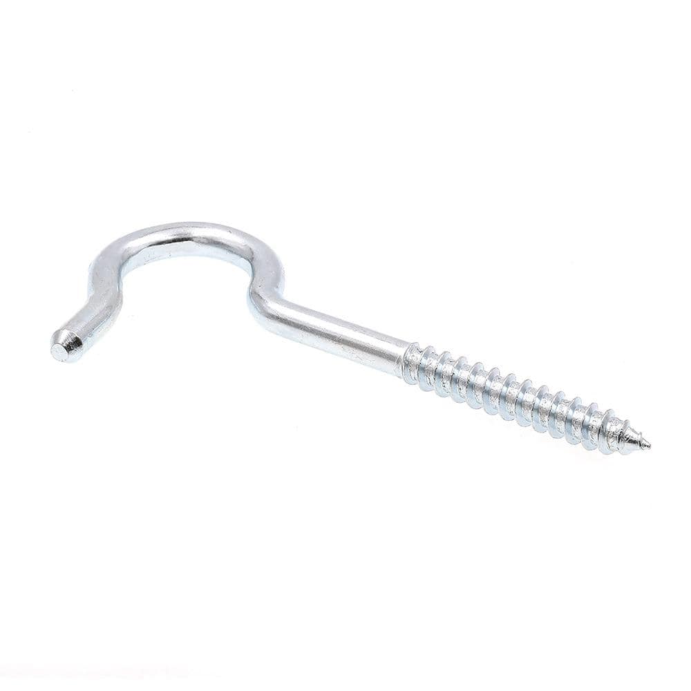 Prime-Line 1/4 in. x 4-1/8 in. Zinc Plated Steel Round Bend Screw Hooks ...