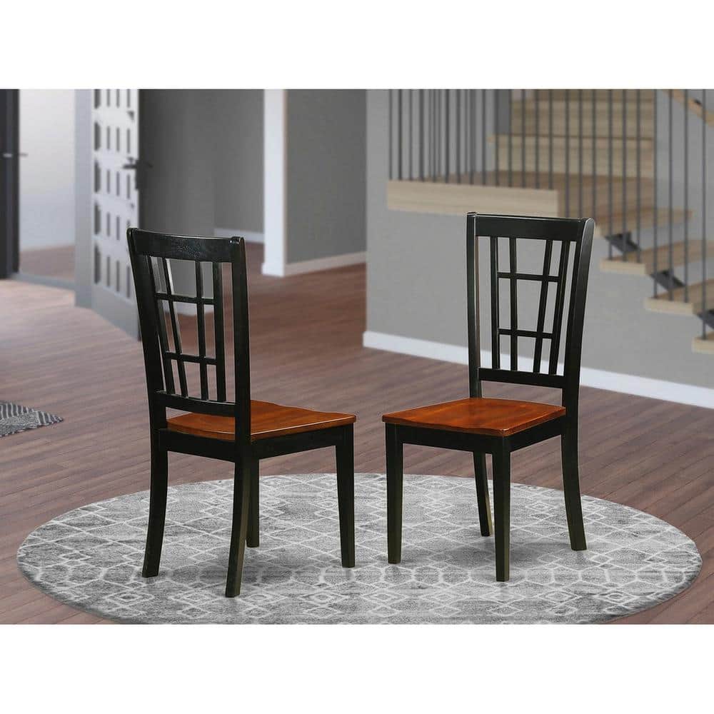HOME IMPORTS EMPORIUM Black and Cherry Wooden Seat Stylish Back Dining ...