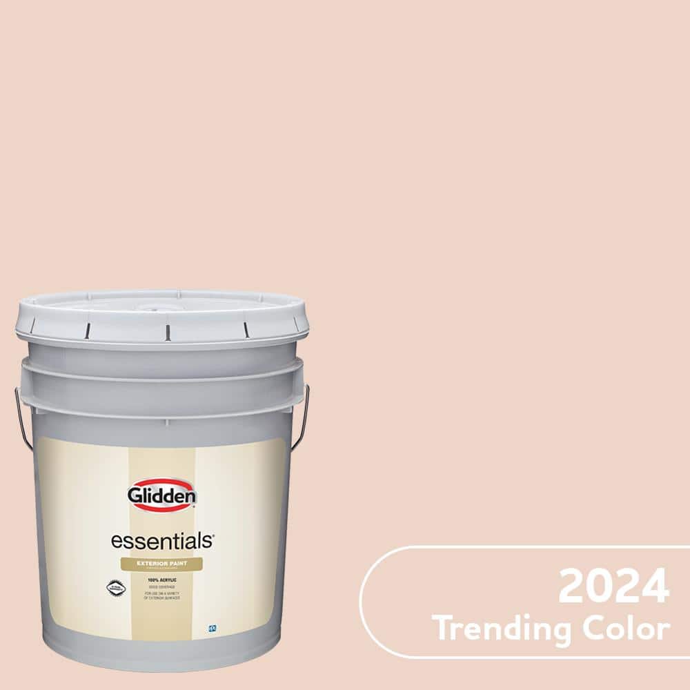 Glidden Essentials 5 Gal. PPG1070-2 Blush Beige Flat Exterior Paint ...