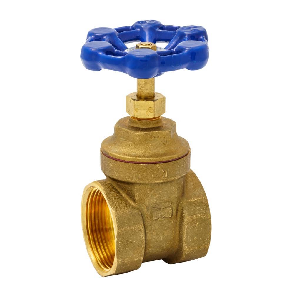 Everbilt 1-1/2 in. Brass FPT Compact-Pattern Threaded Gate Valve 100 ...