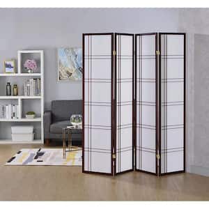 Venetian Worldwide 68 in. Wide Natural 4-Panel Square Panel Room ...