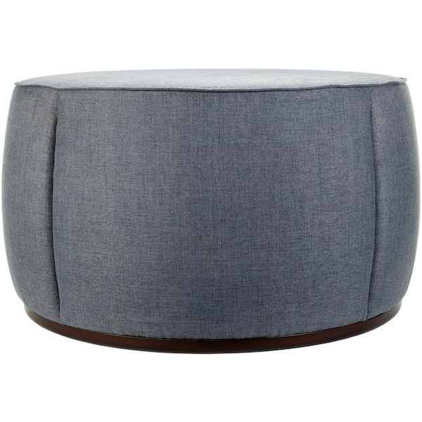 Kristyn Modern Polyester Ottoman, Gray, 21 in. H x 36 in. W x 36 in. D ...