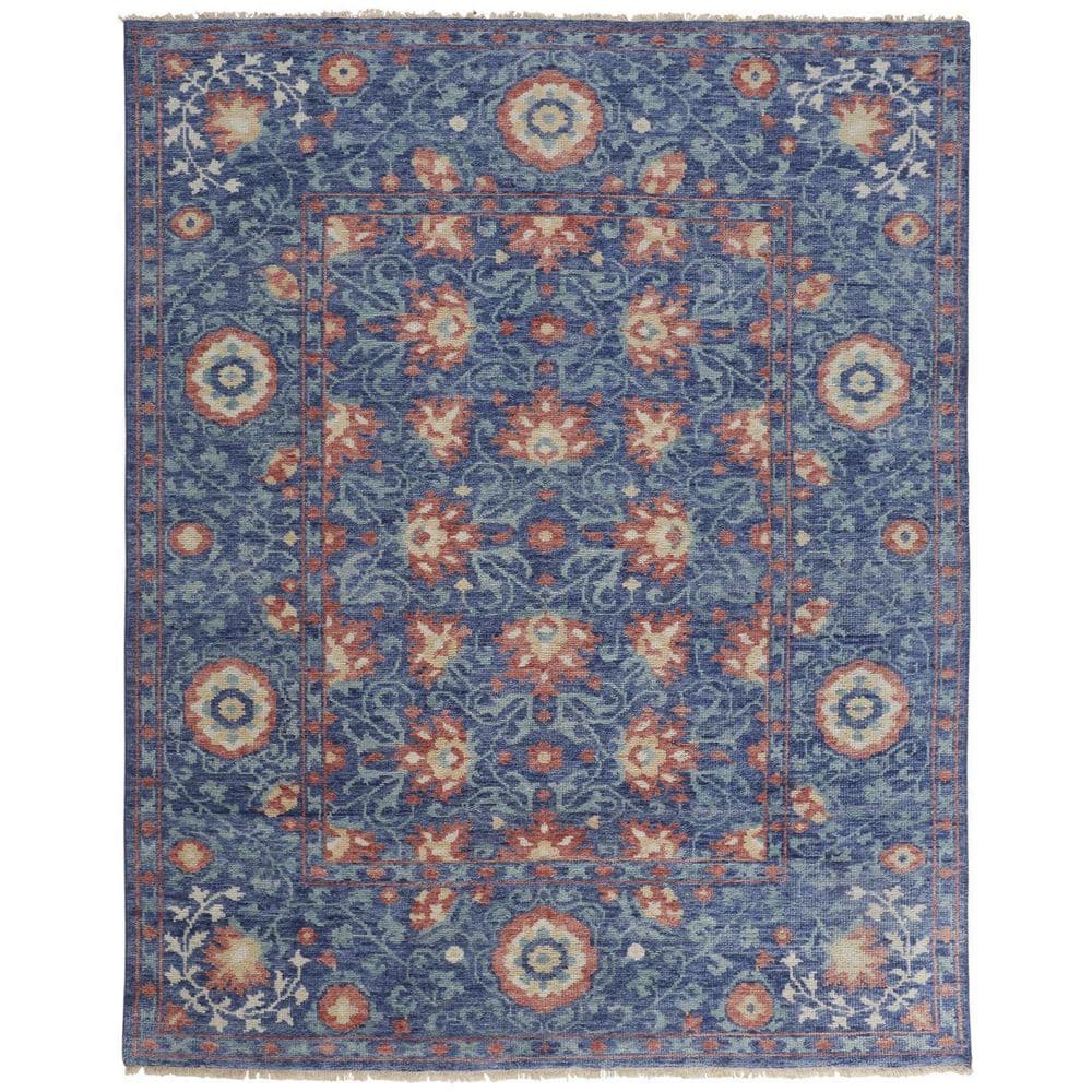 HomeRoots Blue and Beige Floral 12 ft. x 15 ft. Area Rug 2000513124 ...