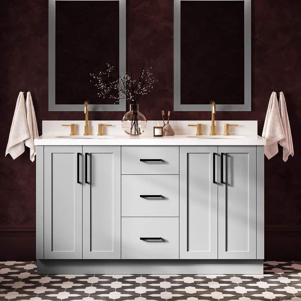 Reviews for ARIEL Loren 60 in. Double Sink Freestanding Bathroom Vanity ...