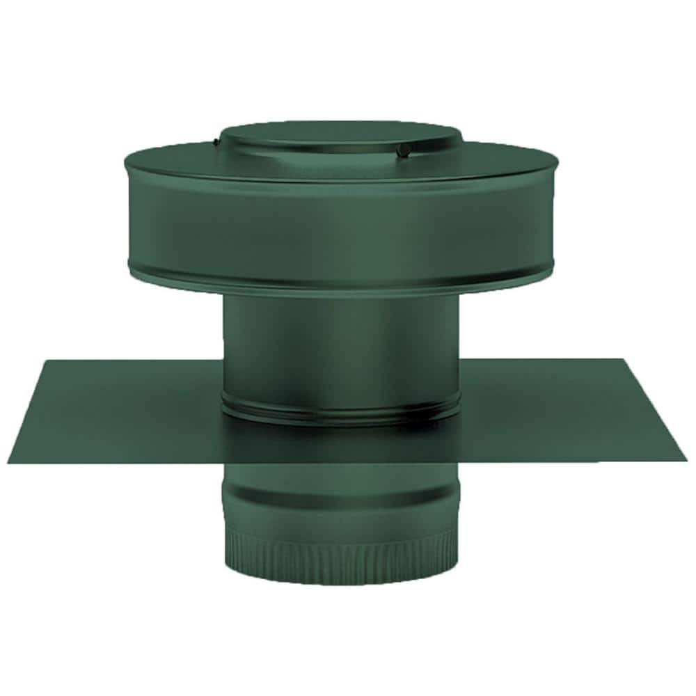 Active Ventilation 3 in. D Green Aluminum Round Back Static Roof Vent ...