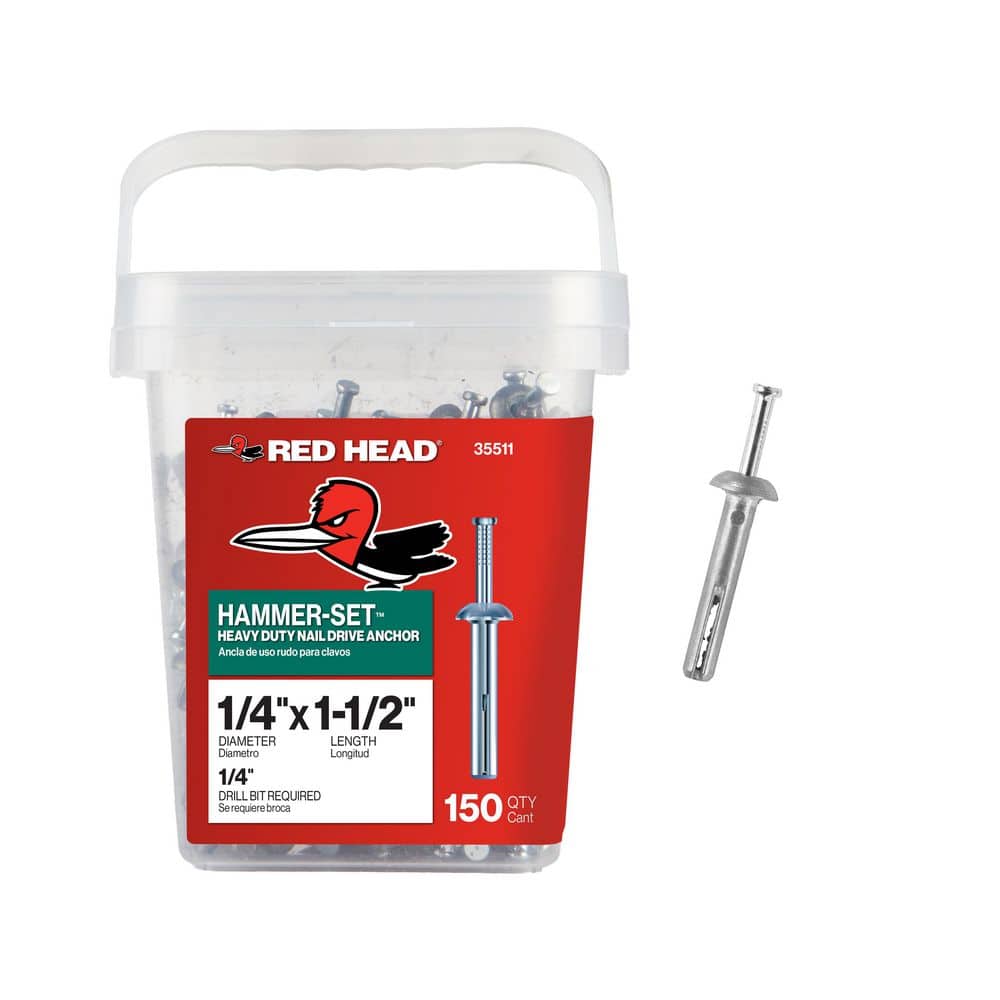 Red Head 1/4 in. x 1-1/2 in. Hammer-Set Nail Drive Concrete Anchors ...