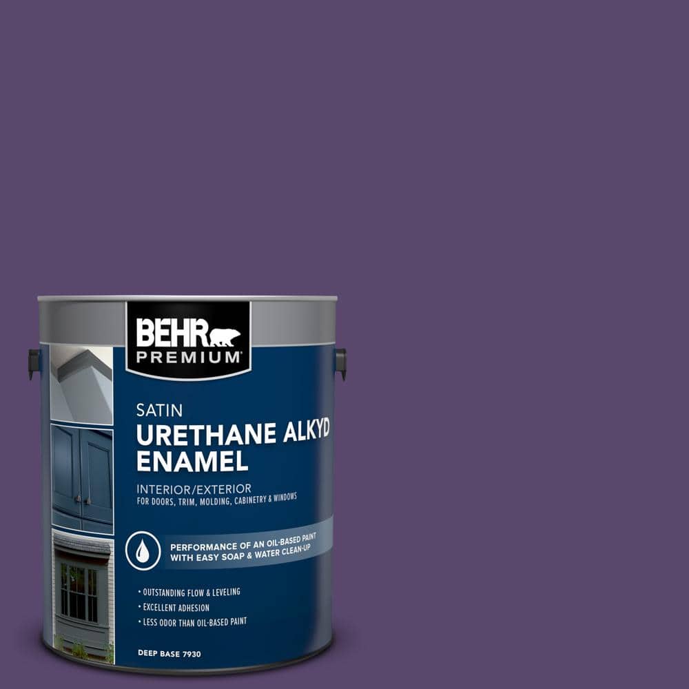 BEHR PREMIUM 1 gal. #P570-7 Proper Purple Urethane Alkyd Satin Enamel ...
