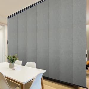 EMOH Nikolai 110 in. - 153 in. W x 94 in. L 7-Panel Black Single Rail ...