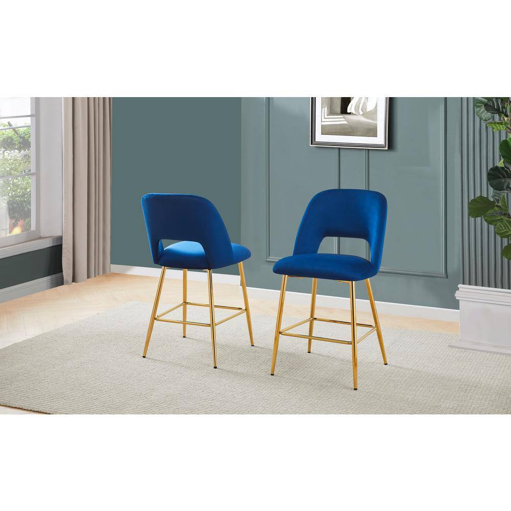 Best Quality Furniture Xavi 24 in. Navy Blue High Back Metal Frame ...