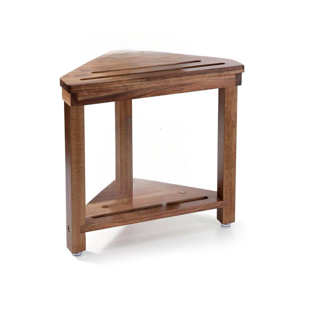 JFVKAF 15.19 in. W W Space-Saving Waterproof Acacia Wood Shower Stool ...