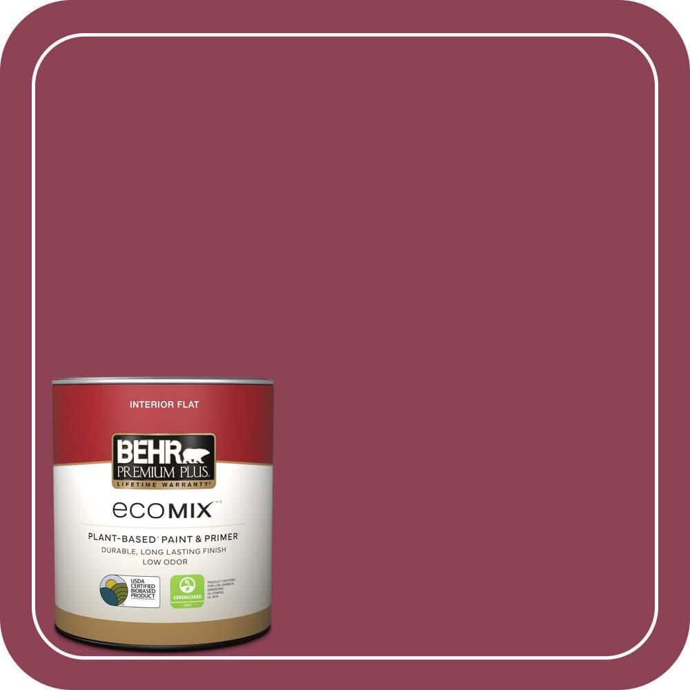 BEHR PREMIUM PLUS 1 qt. #120D-6 Cranberry Splash Flat EcoMix Plant ...