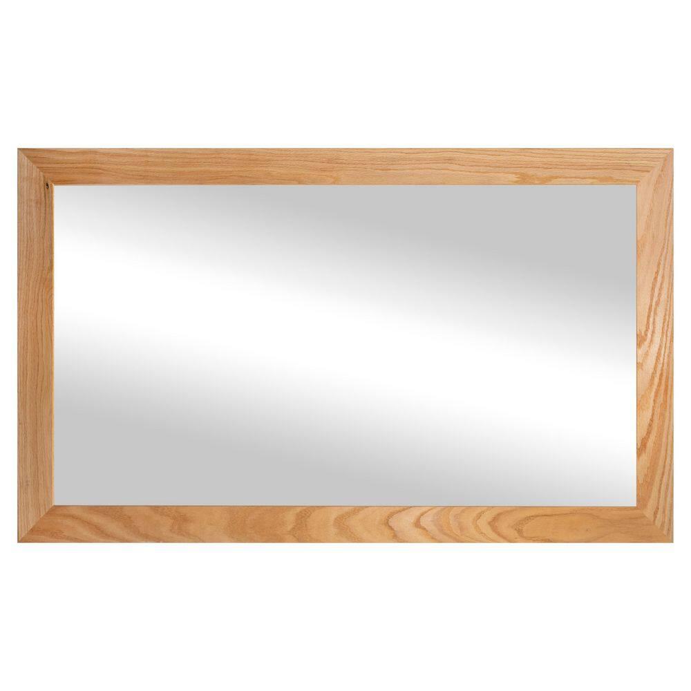 Rayne Mirrors 3 in Natural Frame (54 in. W x 33 in. H) Oak Hardwood ...