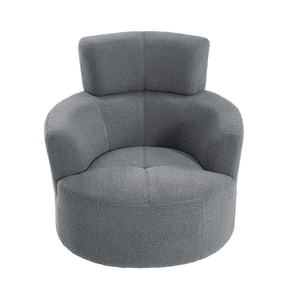 Have a question about Qualler 360° Swivel Gray Barrel Chair with ...
