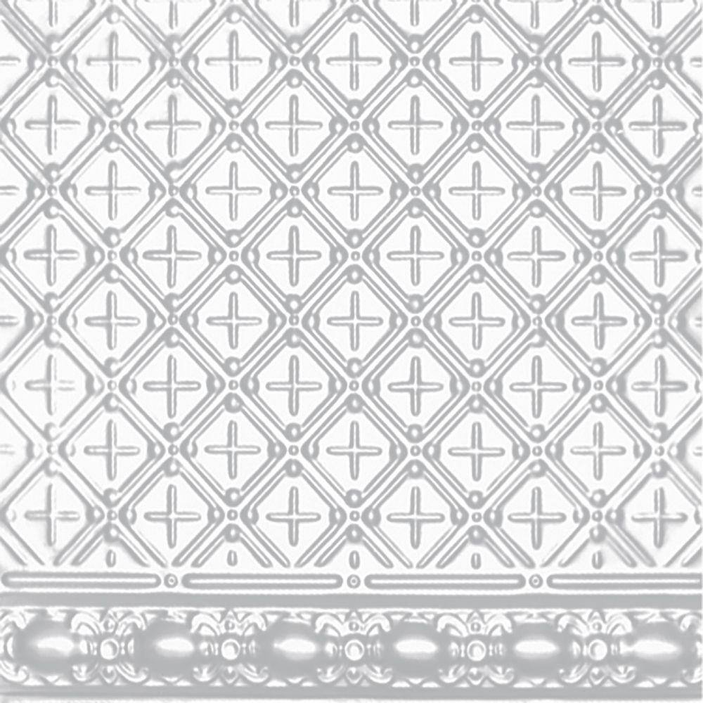 Shanko 4574 2 ft. x 4 ft. White Finish Steel Nail-up Ceiling Tile with ...