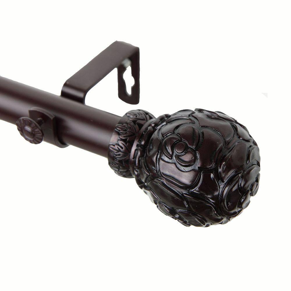 Rod Desyne 28 in. - 48 in. 1 in. Rosy Single Curtain Rod Set in ...