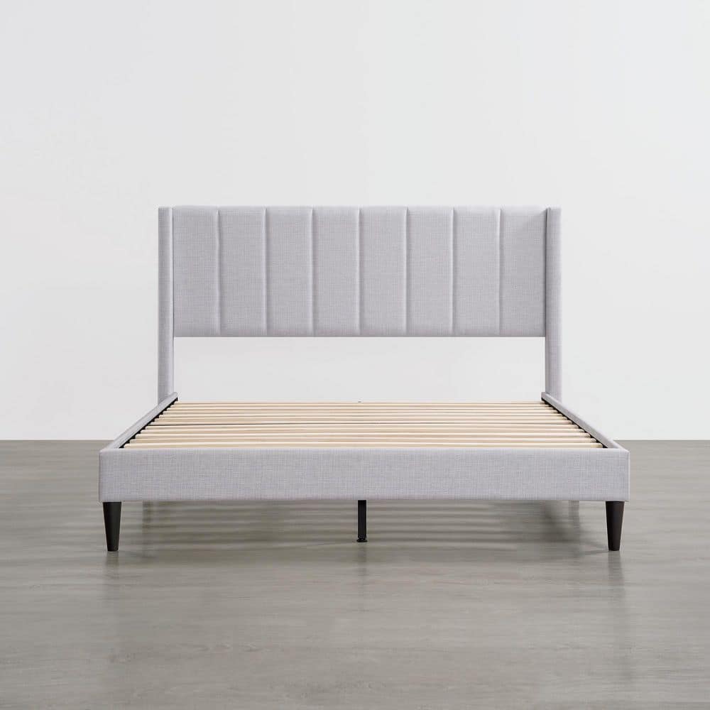 Spruce & Spring Jasper Gray Wood and Metal Frame Upholstered Queen ...