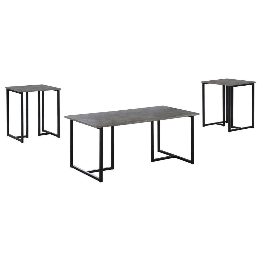 Coaster Nyla 42 in. W Weathered Gray and Black Rectangle Metal ...