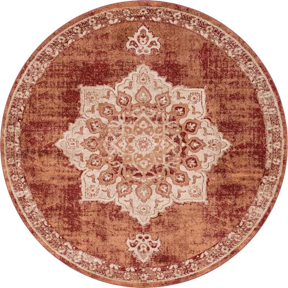 Unique Loom Utopia Helios Rust Red 8' 0 x 8' 0 Area Rug 3146566 - The ...