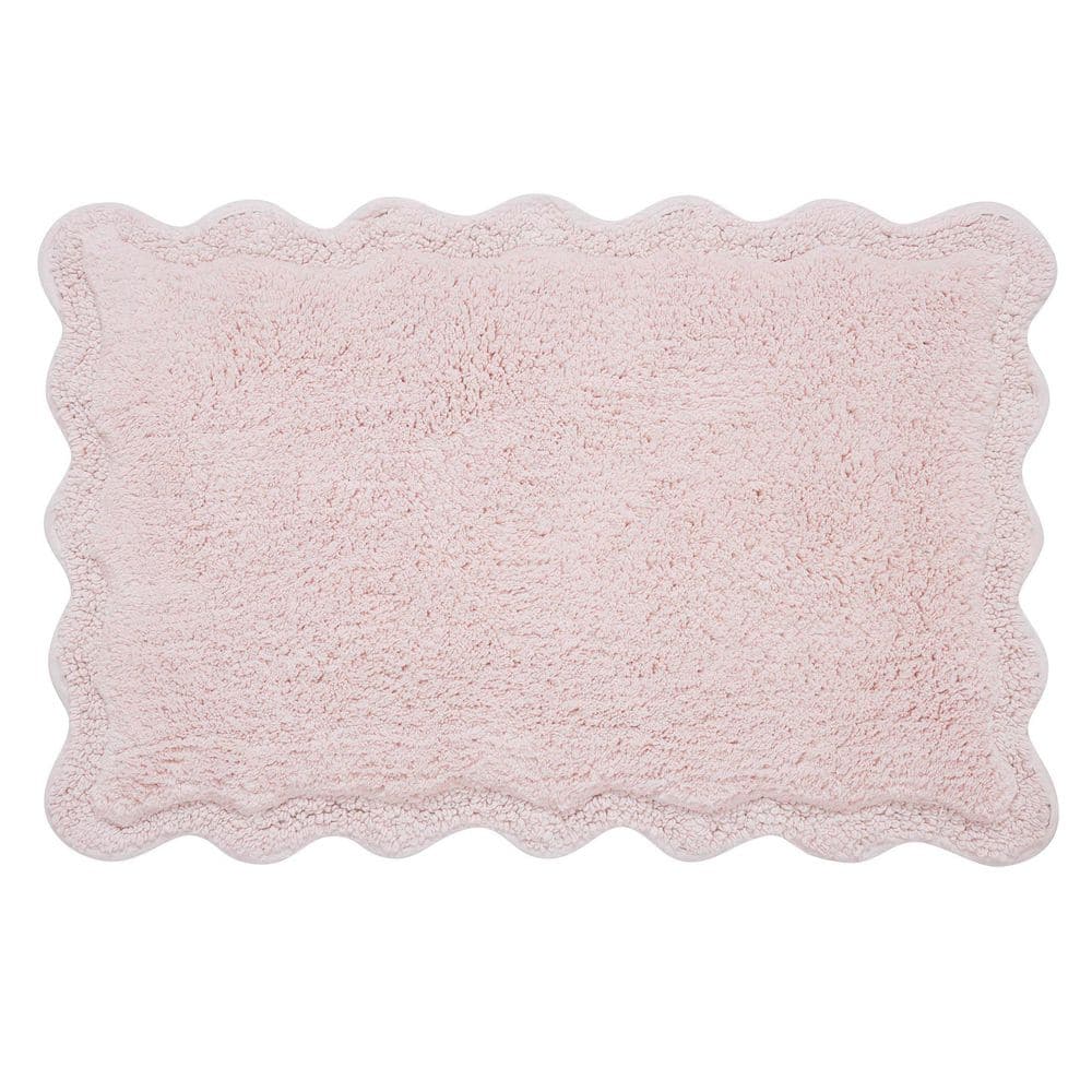 VCNY Home Scallop Blush Cotton Bath Rug, 17 in. x 24 in. 1SP-RUG-1724 ...