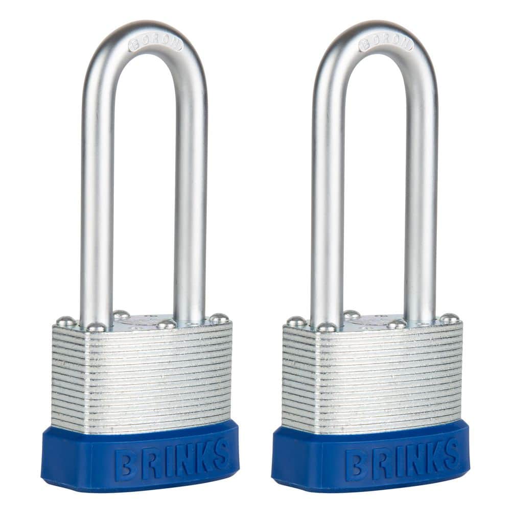 Brinks 1-1/8 in. (44 mm) Laminated Steel Keyed Padlock, 2-1/2 in ...