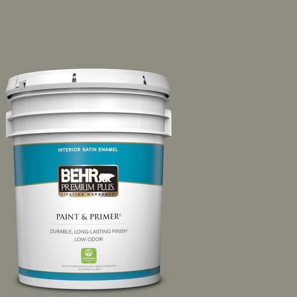 BEHR PREMIUM PLUS 5 gal. #N370-5 Incognito Satin Enamel Low Odor ...