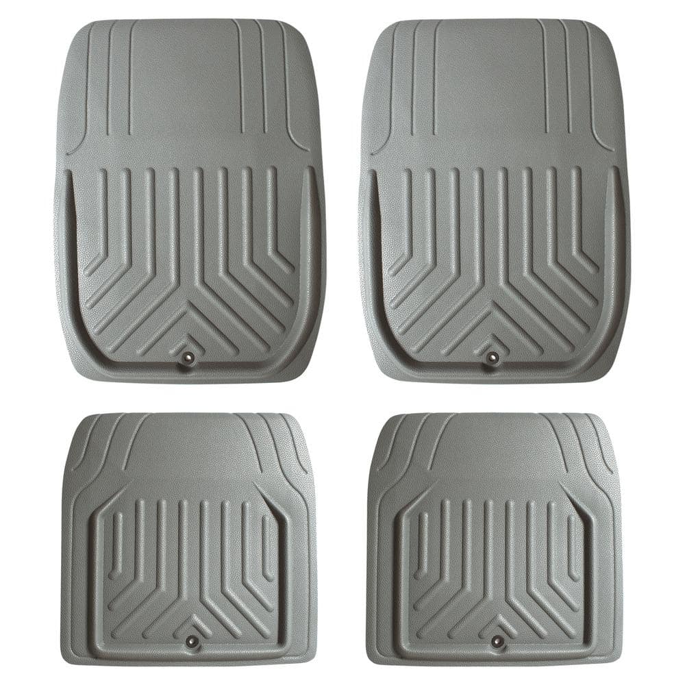 FH Group Trim-to-Fit Faux Leather Deep Tray Floor Mats - Full Set ...