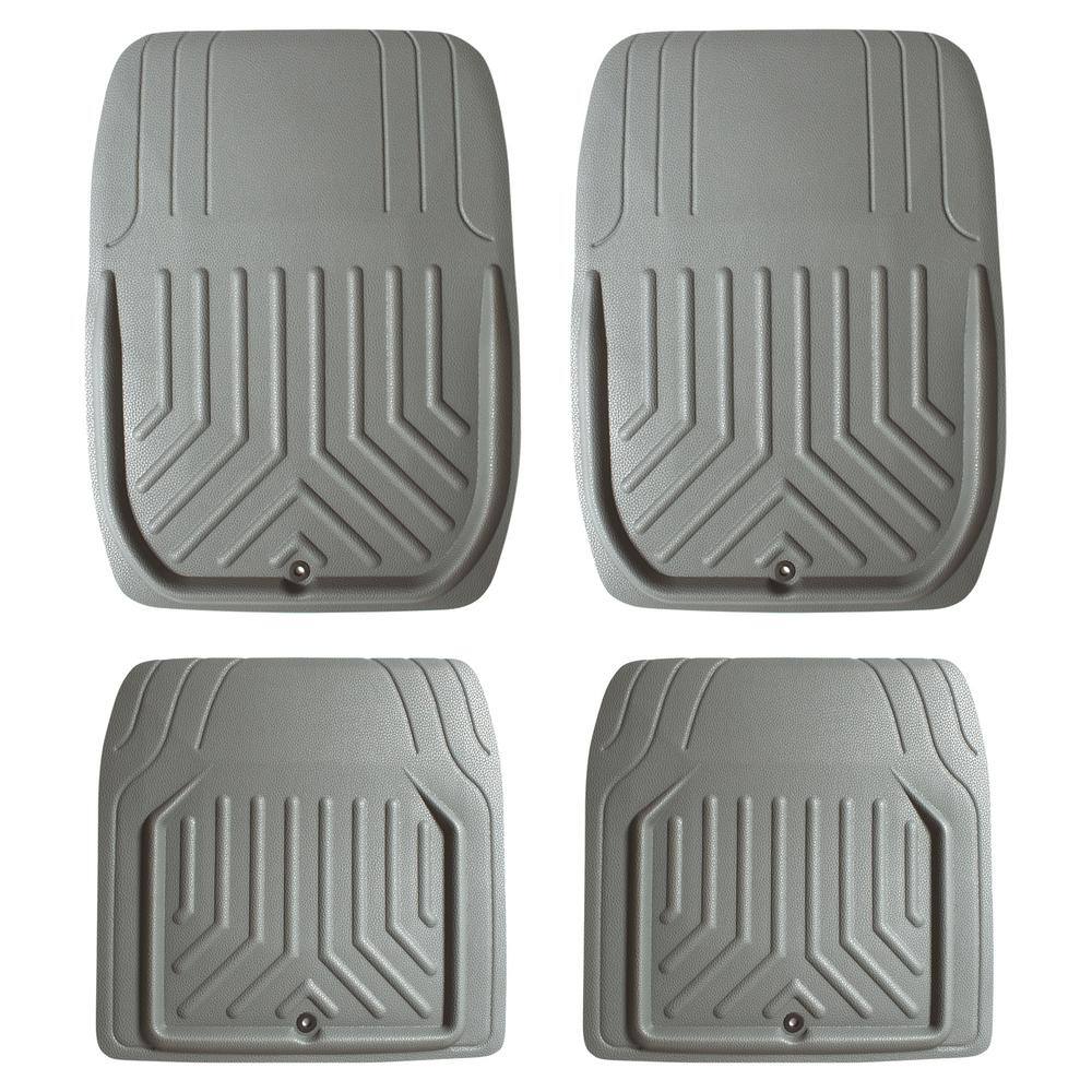 FH Group Trim-to-Fit Faux Leather Deep Tray Floor Mats - Full Set ...