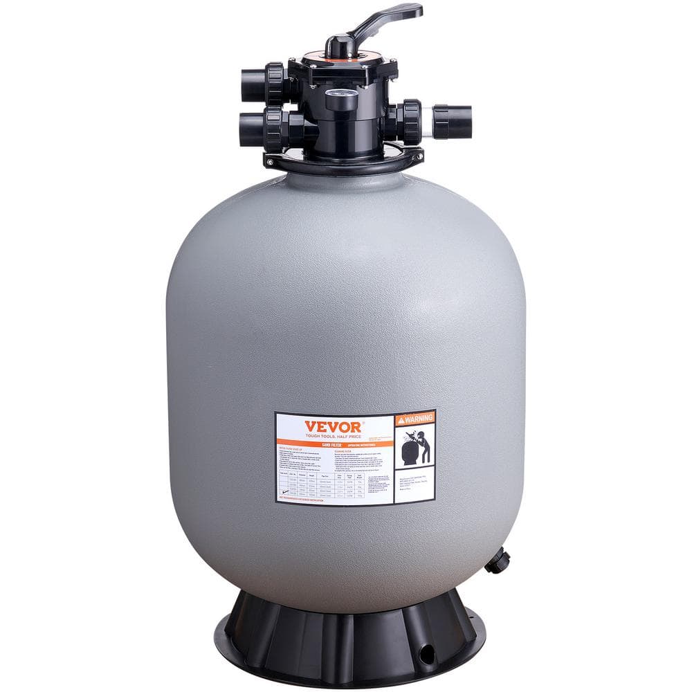 VEVOR Sand Filter 24 in. Swim Pool Sand Filter System 65 GPM with 7-Way ...