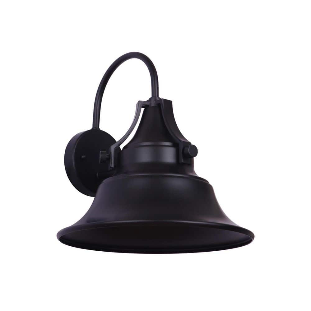 CRAFTMADE Union 12.75 in. Black Finish Outdoor Hardwired Wall Lantern ...