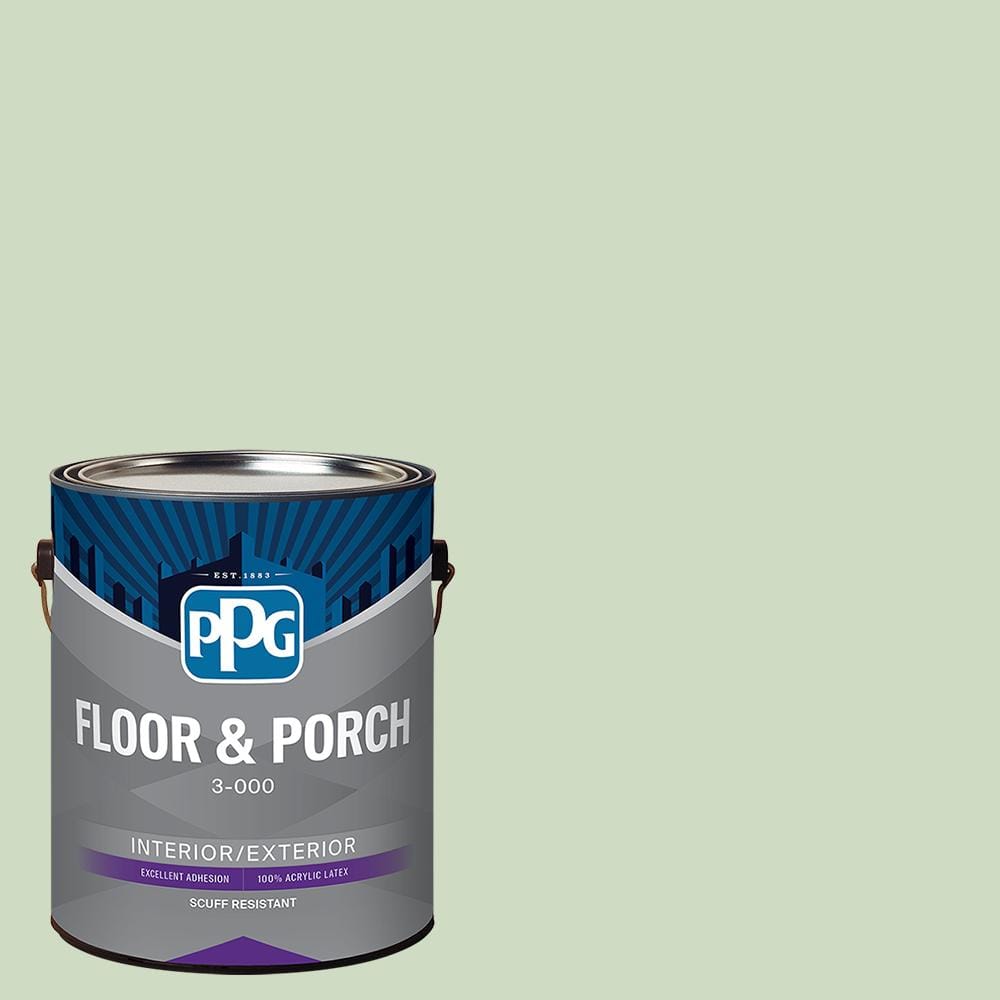 PPG 1 gal. PPG1121-3 Pale Moss Green Satin Interior/Exterior Floor and ...