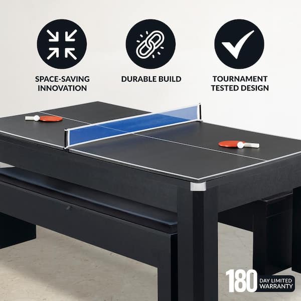 Hathaway park avenue 7 pool table tennis combination with dining top store