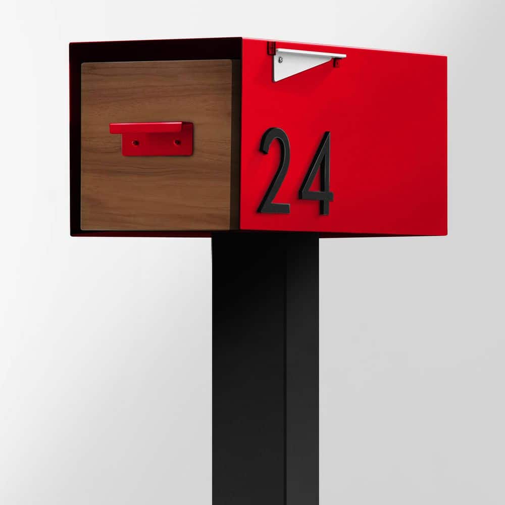 POST & PORCH The Malone Color Series-Red Malone Post Mounted Mailbox ...