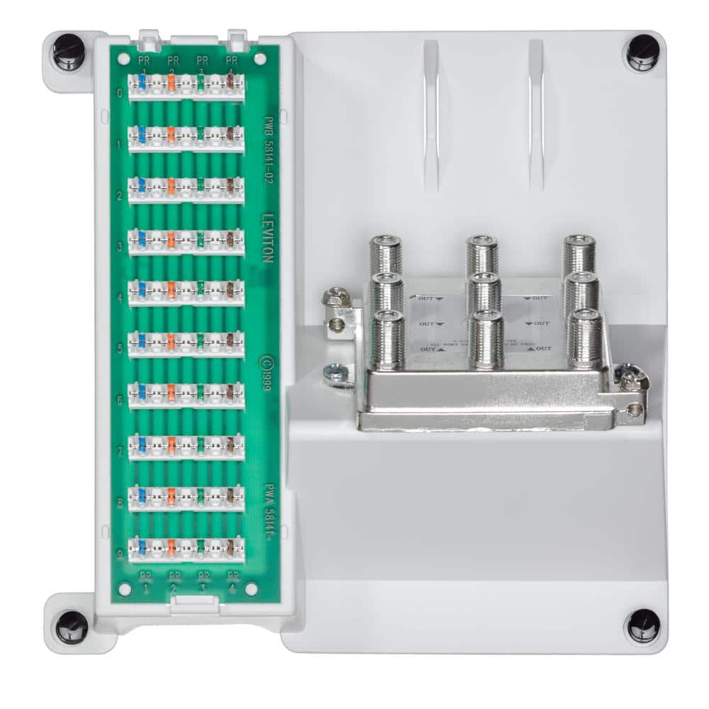 Leviton Telephone and 8-Way Video Panel 108-47603-2G8 - The Home Depot
