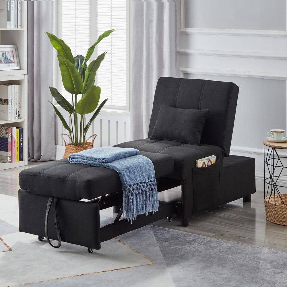 Noble House Tines 70 in. Modern Polyester Upholstery Convertible Twin ...