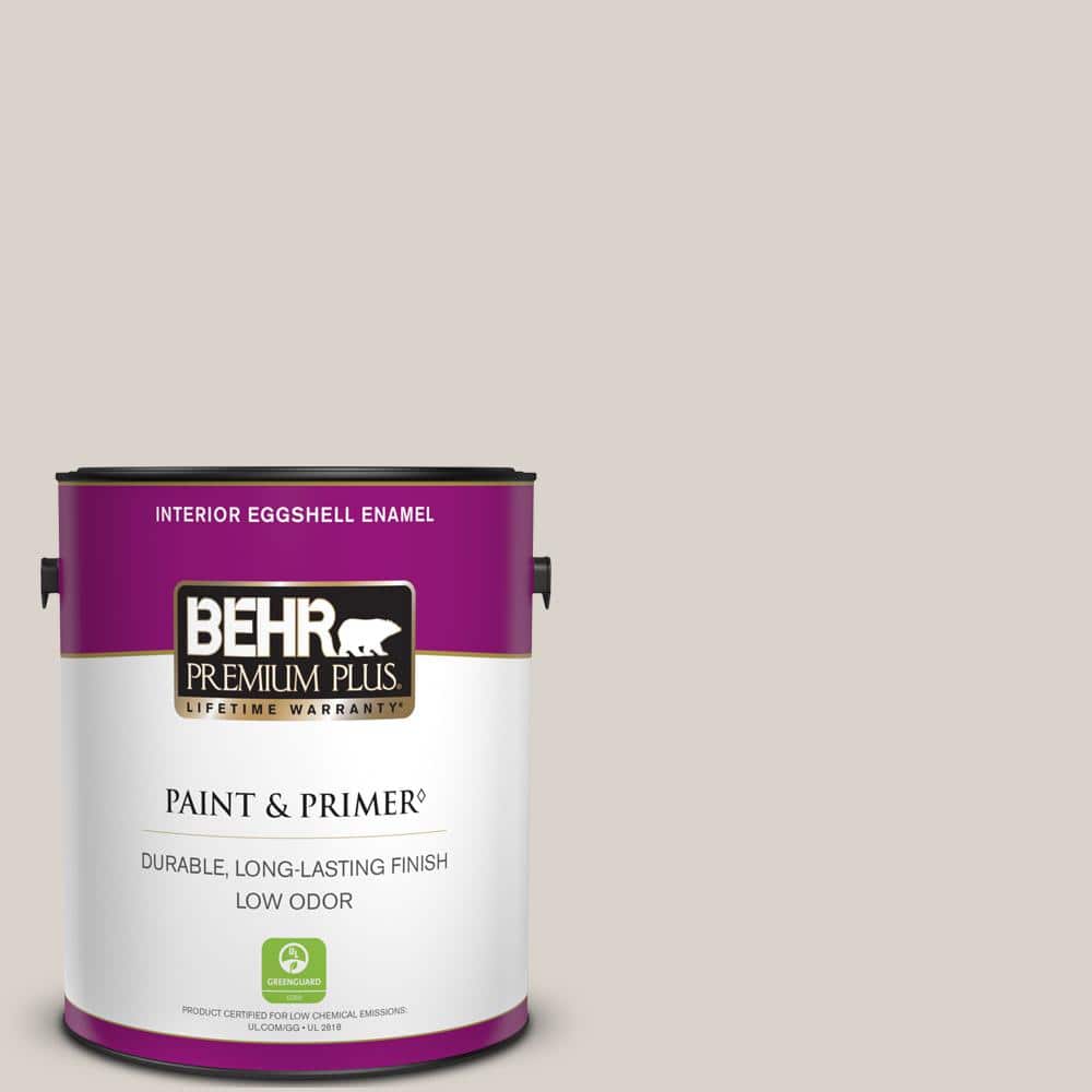 BEHR PREMIUM PLUS 1 gal. #N200-1 Moth Gray Eggshell Enamel Low Odor ...