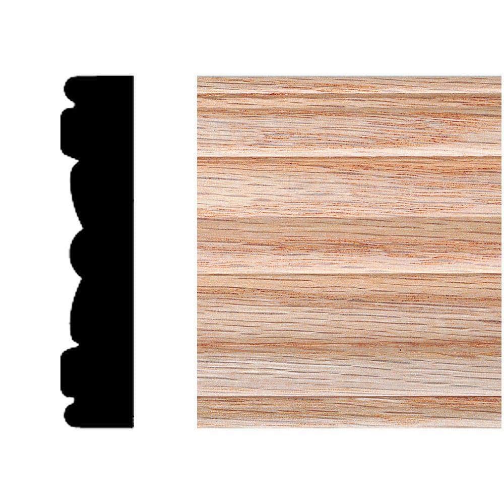 HOUSE OF FARA 5/8 in. x 3 in. x 7 ft. Oak Wood Victorian Fluted Casing ...