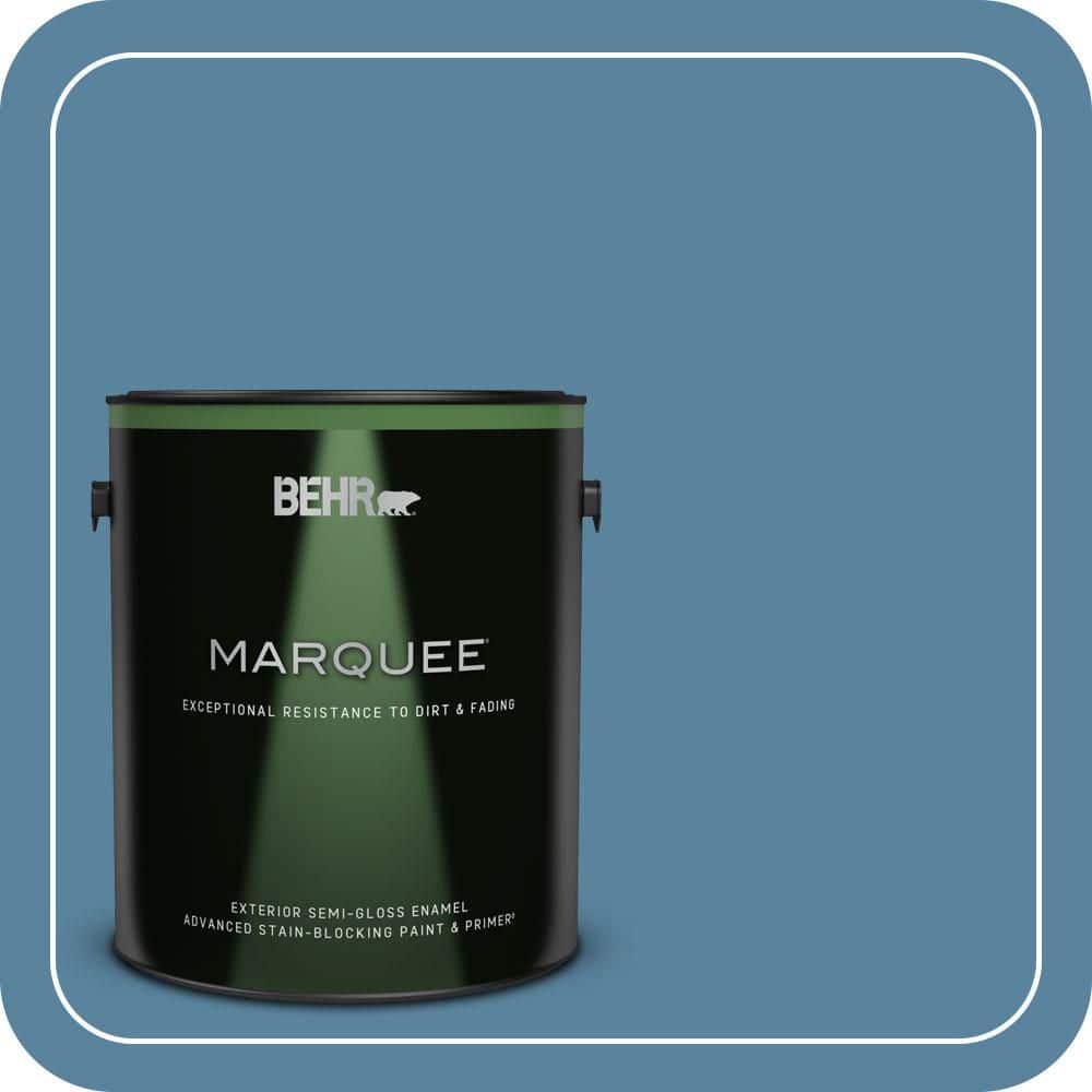 BEHR MARQUEE 1 gal. #BIC-38 Honest Blue Semi-Gloss Enamel Exterior ...
