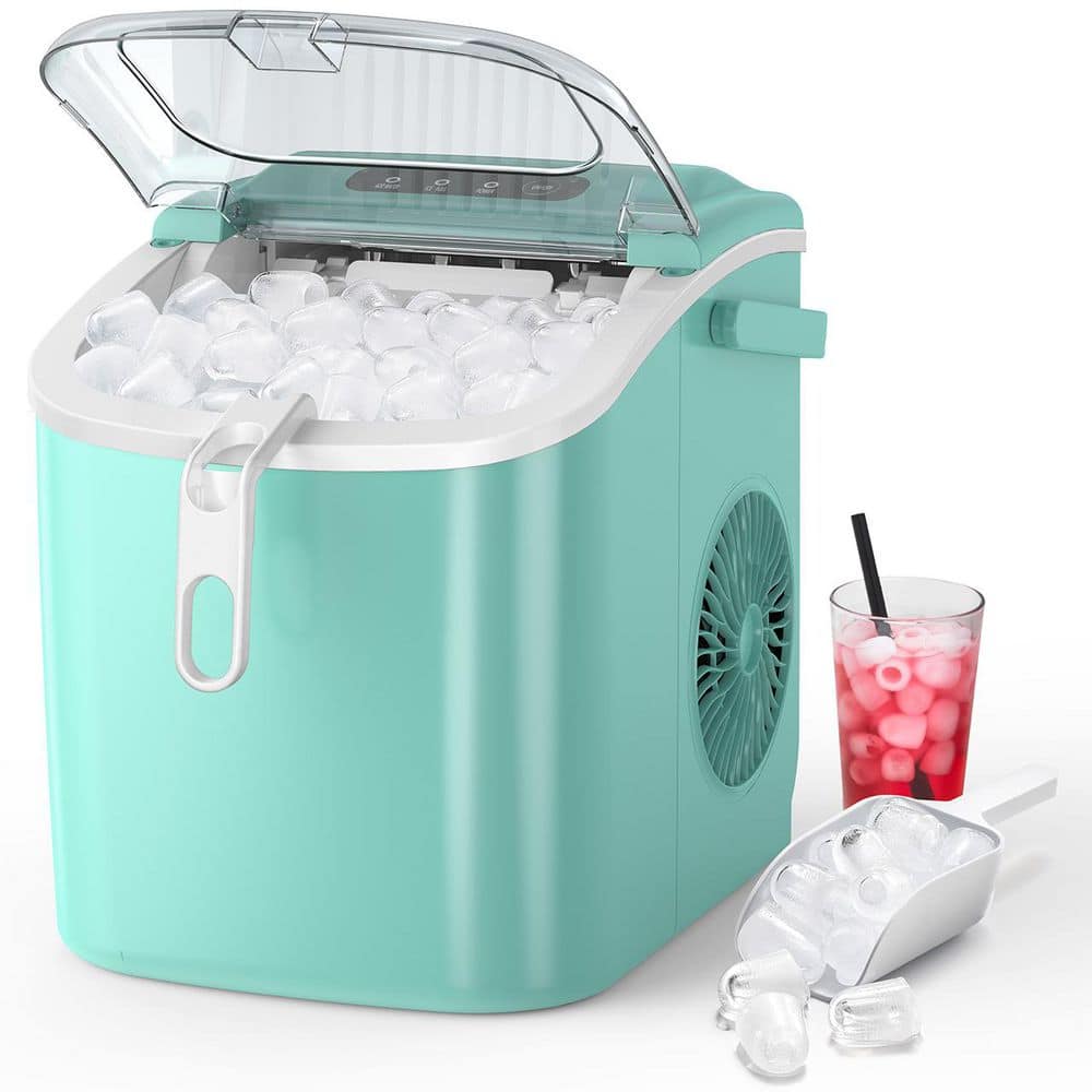 COWSAR 8.66 in. 26 lbs. 9-Pieces/6 Mins, Bullet Ice Portable Countertop ...