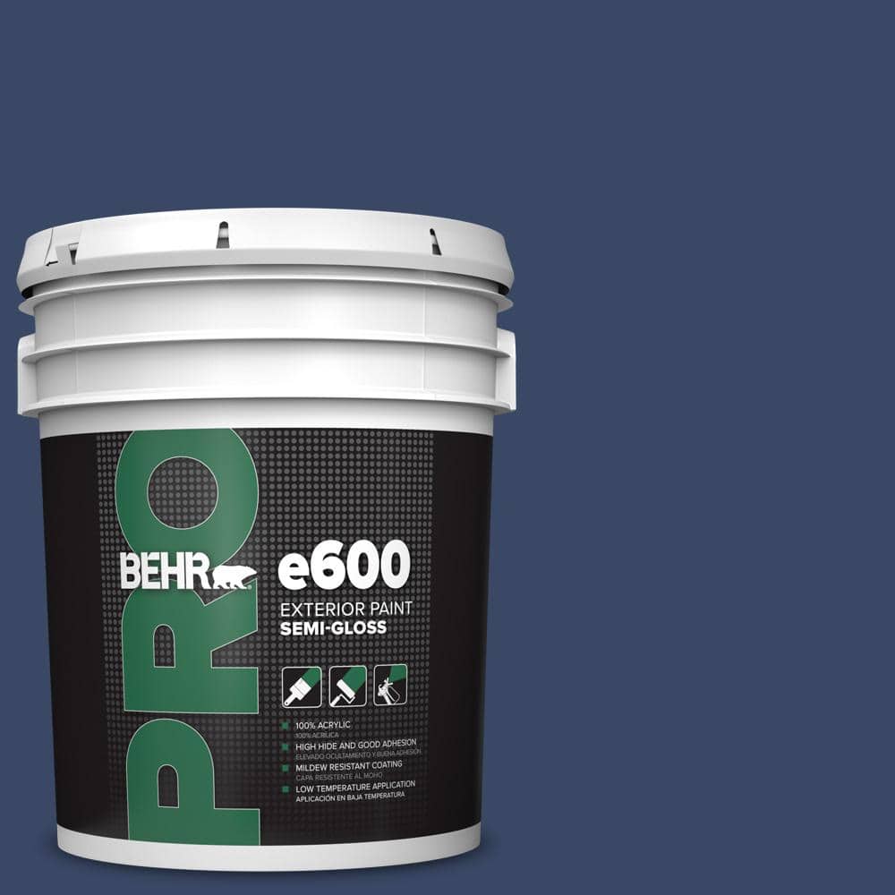 BEHR PRO 5 gal. #MQ5-14 Bon Nuit Semi-Gloss Exterior Paint PR67305 ...
