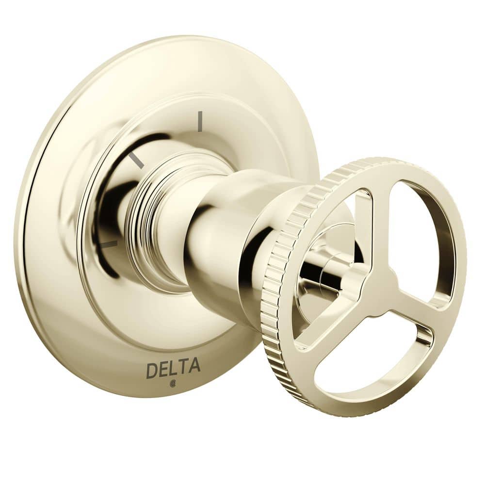 Delta Trinsic Wheel 1-Handle Wall Mount 3-Function Diverter Valve Trim Kit in Polished Nickel ...