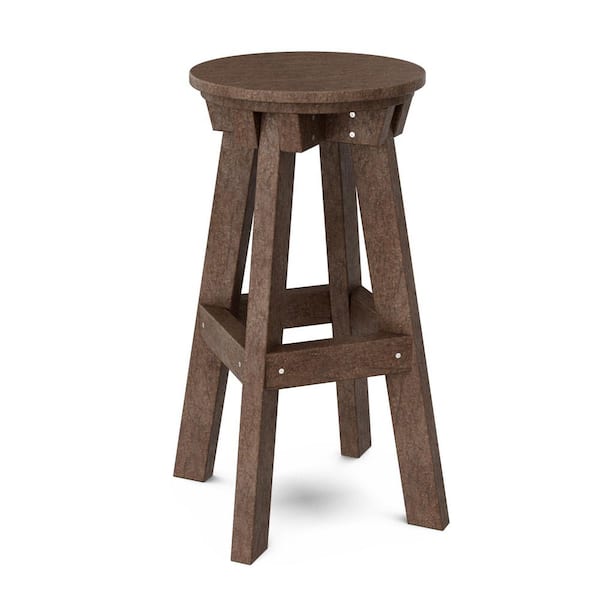 Wildridge Heritage Tudor Brown HDPE Plastic Outdoor Bar Stool LCC-182 ...
