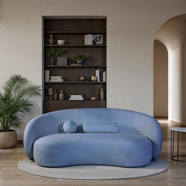 Furniture of America Burny 85 in. Round Arm Corner Blocked Chenille ...