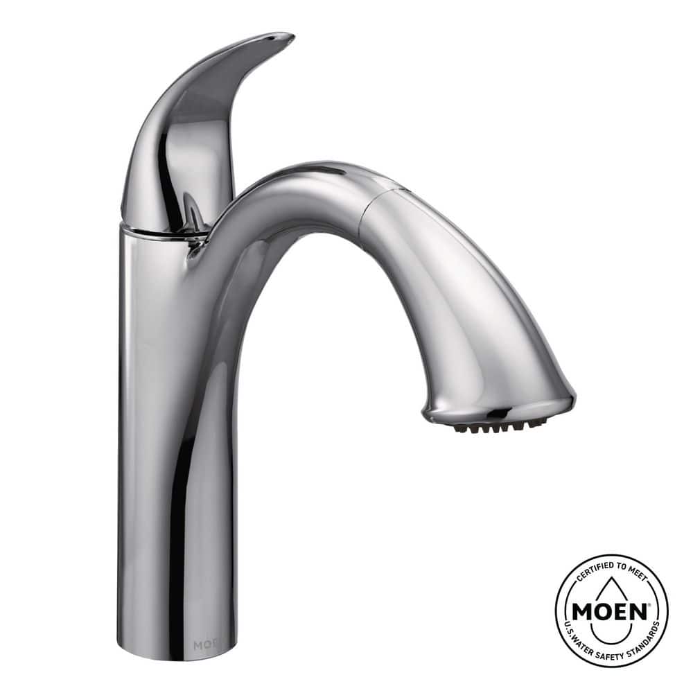 MOEN Camerist Chrome 13.13 in. H Pull Out Sprayer Kitchen Faucet with ...