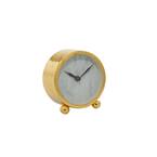 Equity by La Crosse Analog 4.5 in. Round Gold Metal Twin Bell Keywind ...