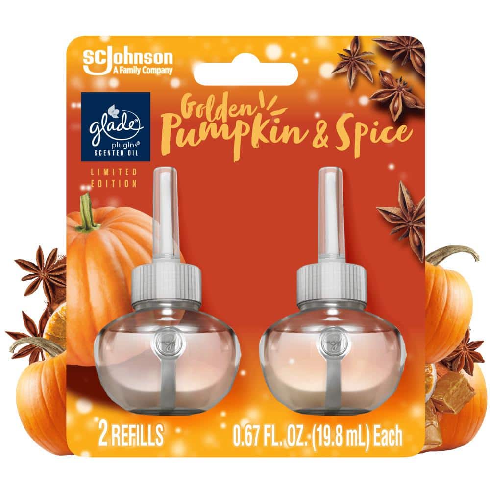Glade 1.34 oz. Golden Pumpkin and Spice Plug-In Air Freshener Refill (2 ct) 363951 - The Home Depot